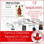 Famous Explorers Research Cards - The Canadian Homeschooler Resources Shop