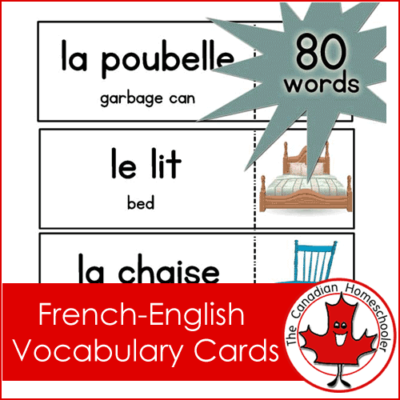 French Vocabulary Cards & Matching Game - The Canadian Homeschooler ...