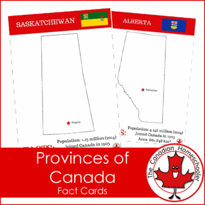 Provinces of Canada Cards - The Canadian Homeschooler Resources Shop